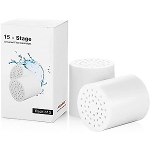 Pack of 2, 12-Stage Replacement Shower Water Filter Cartridges with Vitamin C for Hard Water - Compatible with Universal Shower Heads and Handheld Shower - Removing Chlorine, Heavy Metals, Sulfur Odor