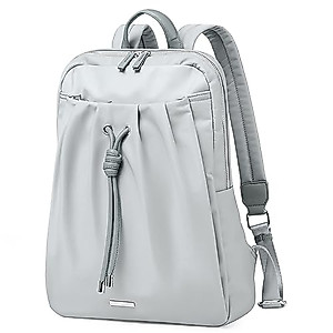 GOLF SUPAGS Stylish Laptop Backpack for Women Water Resistant Slim Computer Bags Fits 13.3 Inch Notebook (Pale Grey)