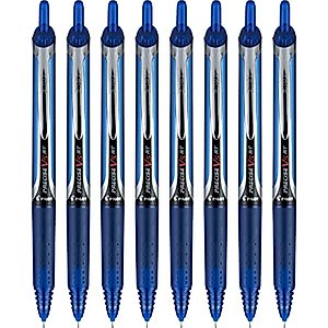PILOT Precise V5 RT Refillable & Retractable Liquid Ink Rolling Ball Pens, Extra Fine Point (0.5mm) Blue, 8-Pack (15328)