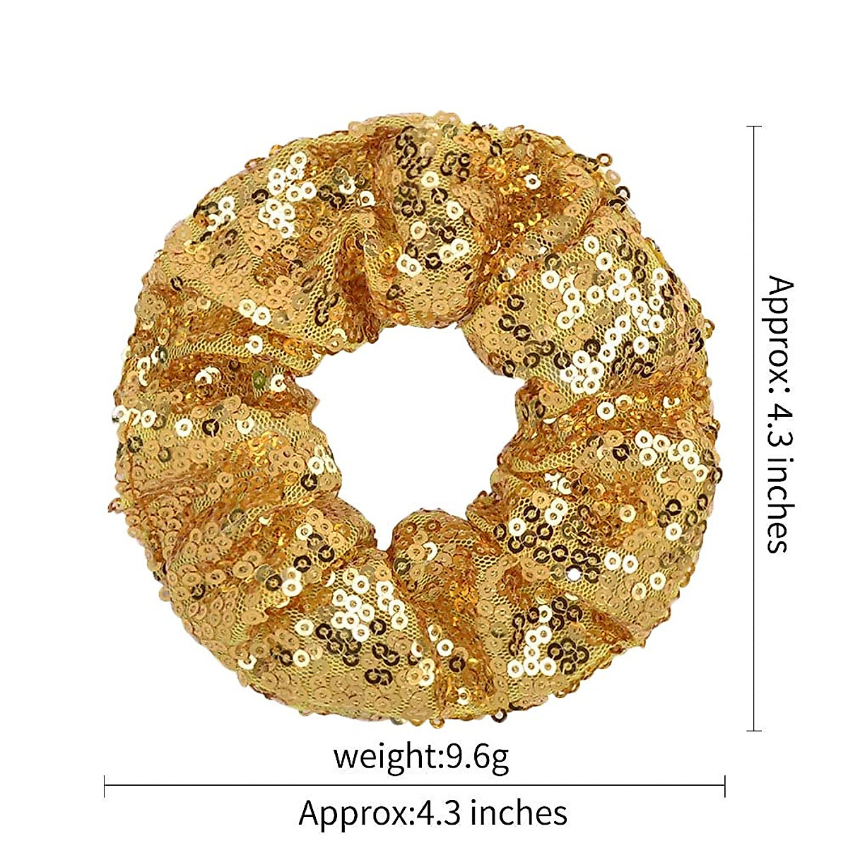 12 Pcs Gold Sequin Scrunchies Bridesmaid Scrunchies Elastics Ponytail Holders Hair Wrist Ties Bands Cloth Scrunchies for Show Gym Dance Party Club Girl Women