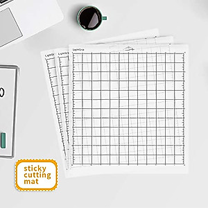 AHIJOY Light Grip Cutting Mat for Cricut 12"x12" 3 Pack Cricut Accessories Cutting Mat for Cricut Maker/Air 2/Air/One Adhesive Sticky Cutting Mats Accessories for Cricut,Transparent