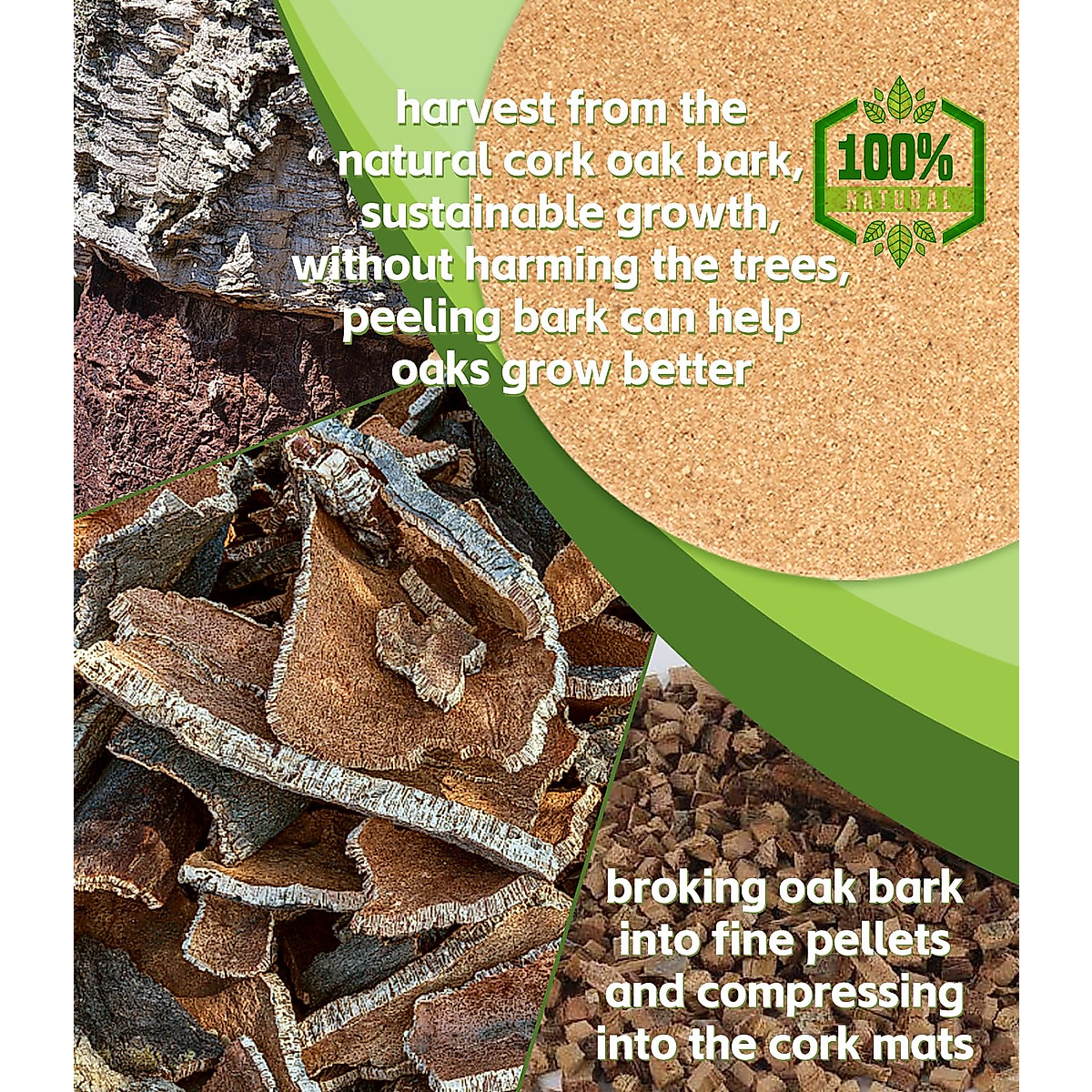 KITLAB Cork Trivet, 8 Pack High Density Thick Cork Trivets for Hot Dishes, 8 Inch Heat Resistant Multifunctional Cork Coaster, Cork Hot Pads for Table & Countertop