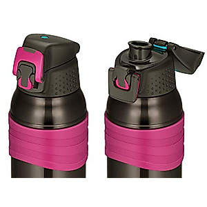 Thermos FJC-1000 CH-PK Water Bottle, Vacuum Insulated Sports Bottle, 33.8 fl oz (1.0 L), Charcoal Pink, Cold Insulation Only