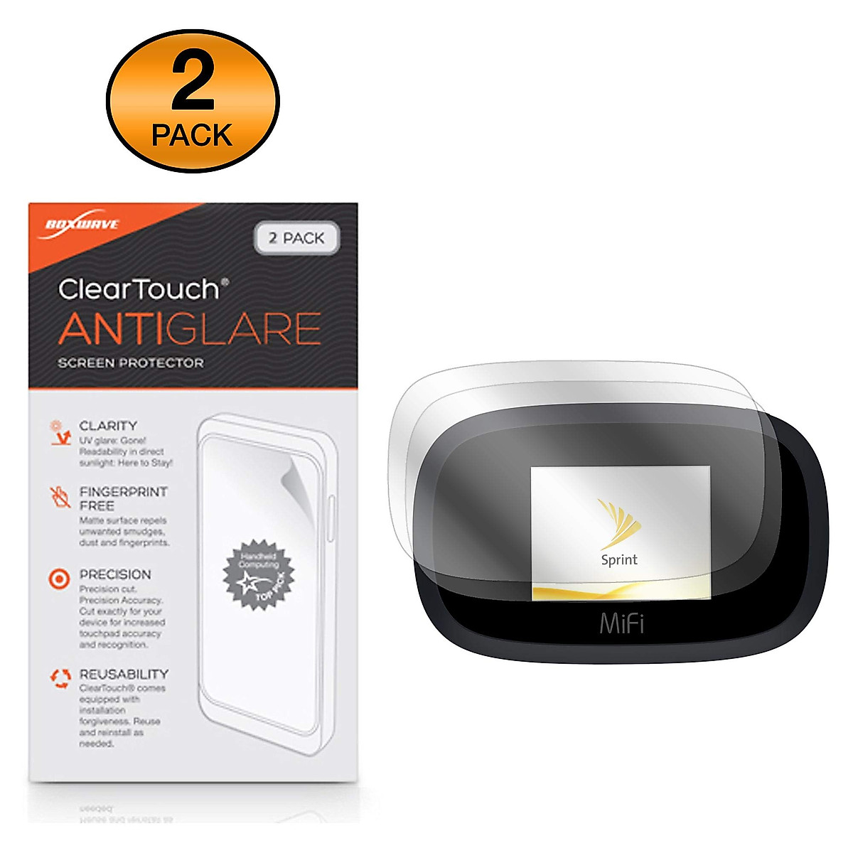 BoxWave Screen Protector for Sprint MiFi 8000 (Screen Protector ClearTouch Anti-Glare (2-Pack), Anti-Fingerprint Matte Film Skin for Sprint MiFi 8000
