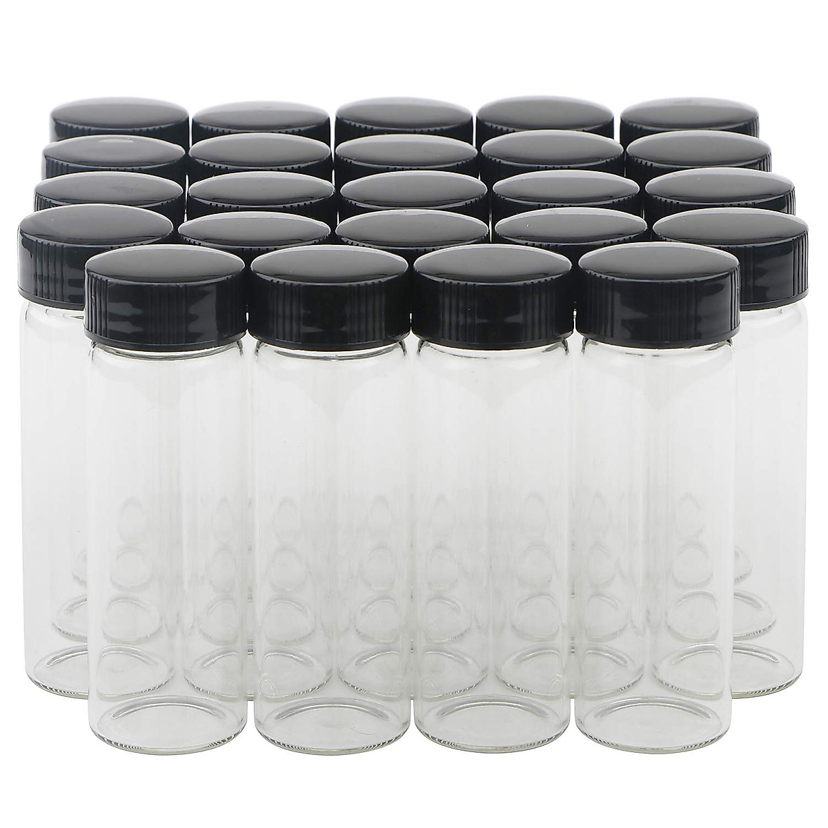 30 ml (1 Oz) Clear Glass Vials Liquid Sample Transparent Glass Bottles Screwcap Lab Capacity Container Pack of 24