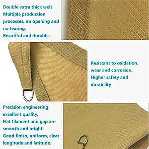 Isunshore 12'X16' Rectangle Sand Sun Patio Shade Sail Canopy Patio Sunshade Cover - 185 GSM - Block 98% of UV Radiation for Patio Backyard Lawn Garden Outdoor Awning, Sand