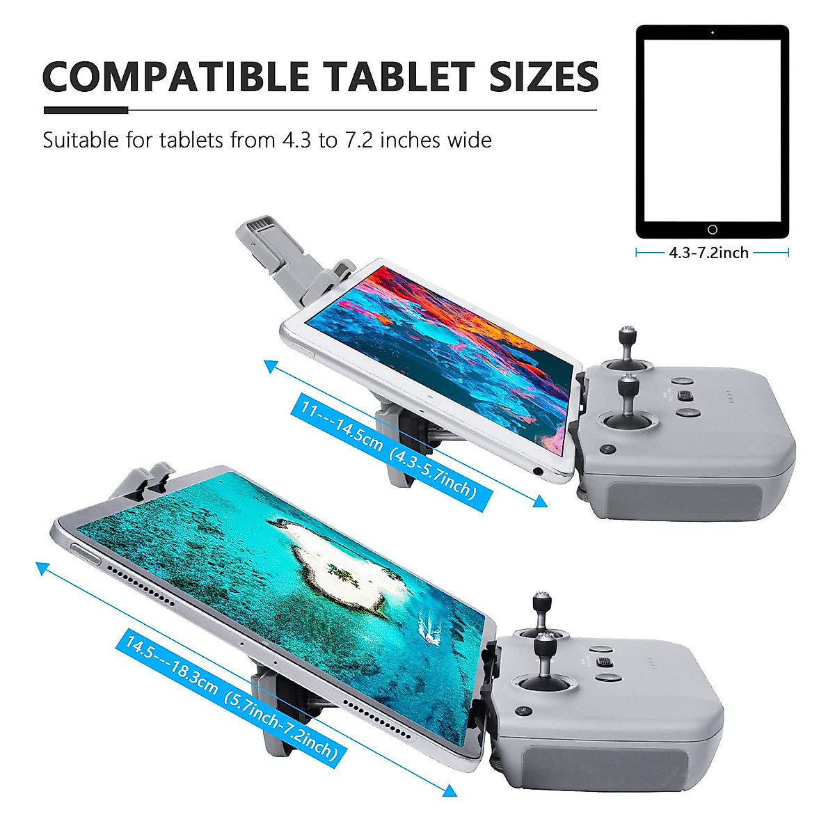 judunmsk Tablet Holder + Lanyard + Type-C Data Cables kit, DJI Mavic Mini 3/Mini 2 SE/Mini 2/Air 2 /Air 2S/Mavic 3 Accessories,Compatible with 7-12 inch Tablet Mount Kit