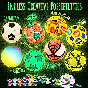 LAOESE Paint Your Own Soccer Ball Lamp Kit, DIY 3D Night Light with Soccer Stickers & Wooden Stand, Art Supplies Creativity Arts & Crafts Kit for Kids, Birthday Gifts for Boys
