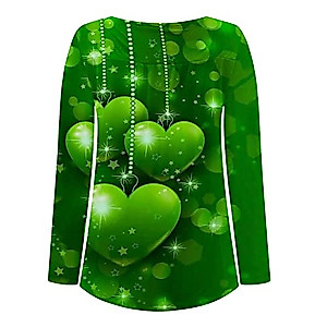 Green Womens Top Daily Deals Green Tshirts Shirts for Women Womens Long Sleeve Blouse St Patricks Day Party Supplies Shirt