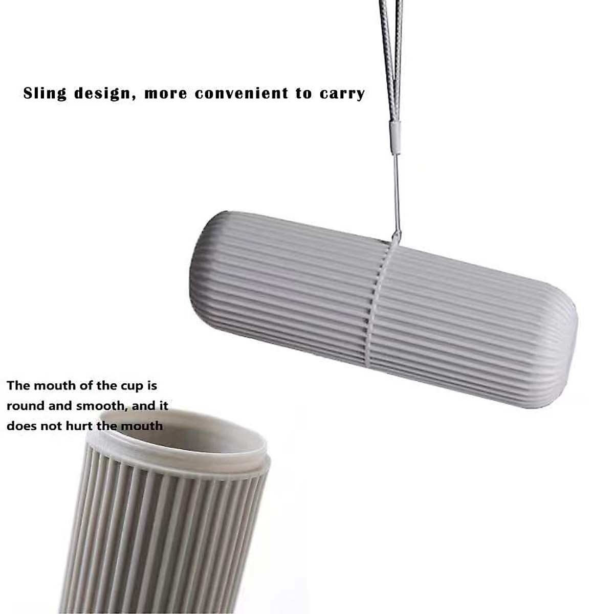 Travel Toothbrush Case, 7.6'' Long Plastic Toothbrush Storage Portable Toothbrush Toothpaste Container ToothBrushes Box Packed for Personal Oral Care Used in Business, Travel, Outdoors Use. (Grey)