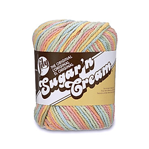 Lily Sugar 'N Cream The Original Ombre Yarn, 2oz, Gauge 4 Medium, 100% Cotton, Butter Cream - Machine Wash & Dry