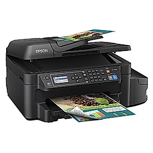 Epson WorkForce ET-4550 EcoTank Wireless Color All-in-One Supertank Printer with Scanner, Copier, Fax, Ethernet, Wi-Fi, Wi-Fi Direct, Tablet and Smartphone (iPad, iPhone, Android) Printing, Easily Refillable Ink Tanks