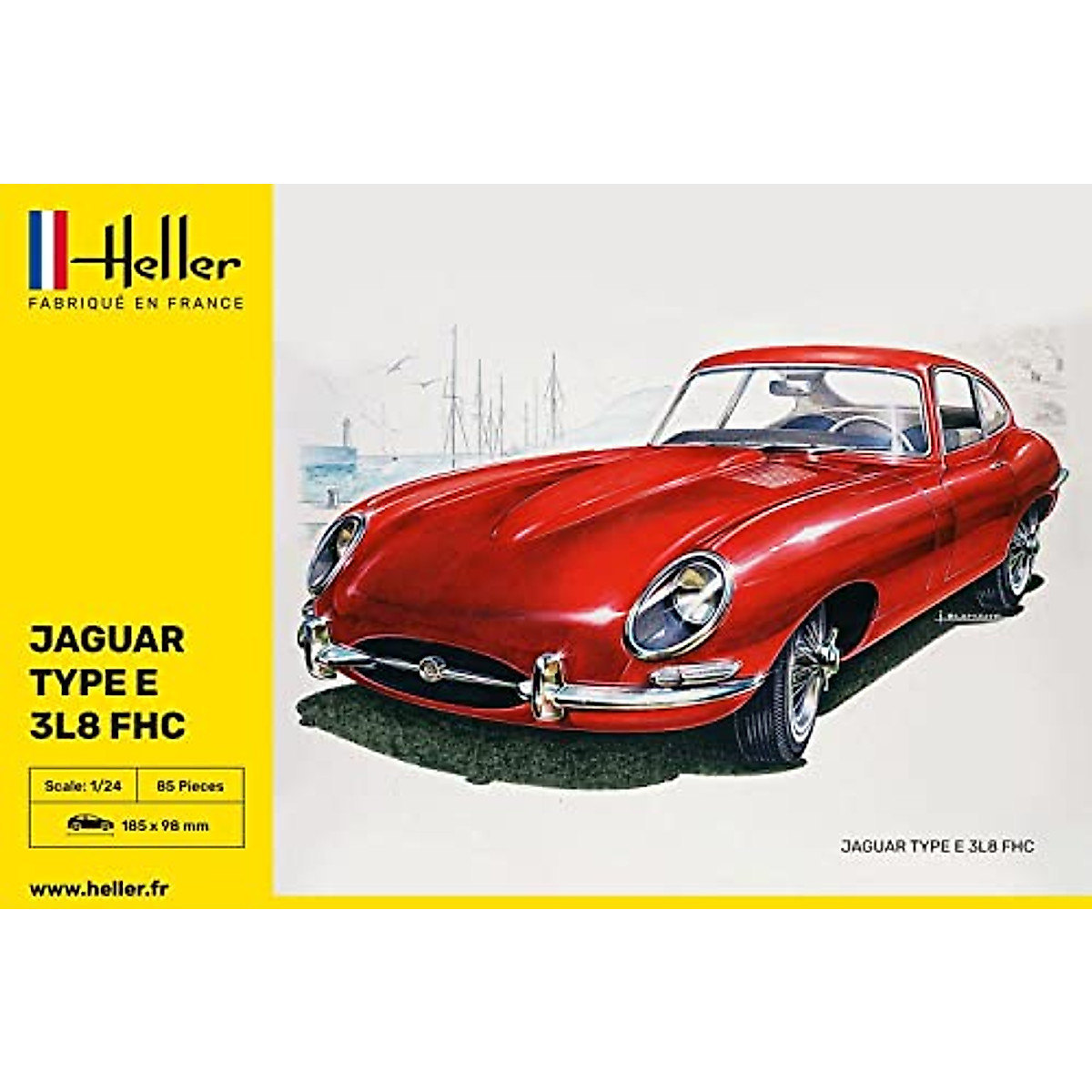 Heller 80709 Jaguar Type E 3L8 FHC Plastic Model Kit, 1:24 Scale
