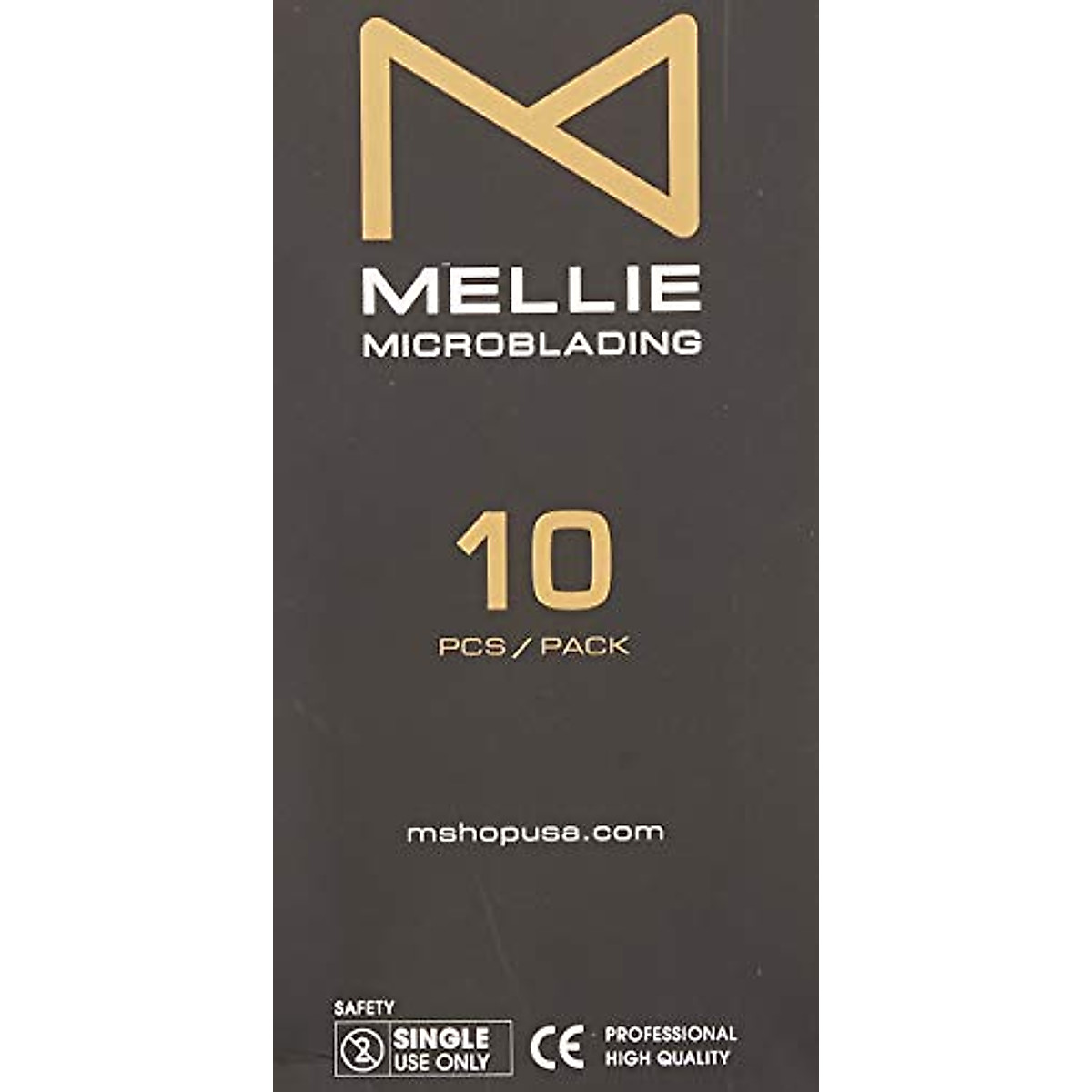 PACK Of 10 Mellie's Signature Microblading Disposable Pen - U SHAPE .18mm - Sterile - Sharp Blade & Non Slip Grip With Pigment Sponge - 18U Microblading Needles