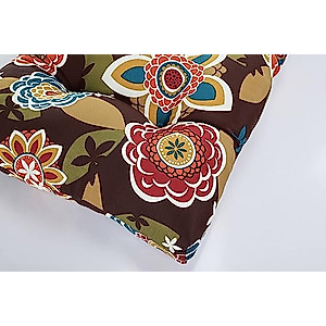 Pillow Perfect 500010 Outdoor/Indoor Annie Chocolate Tufted Loveseat Cushion, 44" x 19", Brown