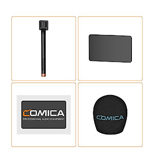 COMICA HR-WM Interview Handheld Adapter for Rode Wireless GO ME/BoomX-D/D Pro/BoomX-U Wireless Lavalier Microphone, Mic Handle for News Report, TV Interview and Video Shooting, etc.(with Windscreen)