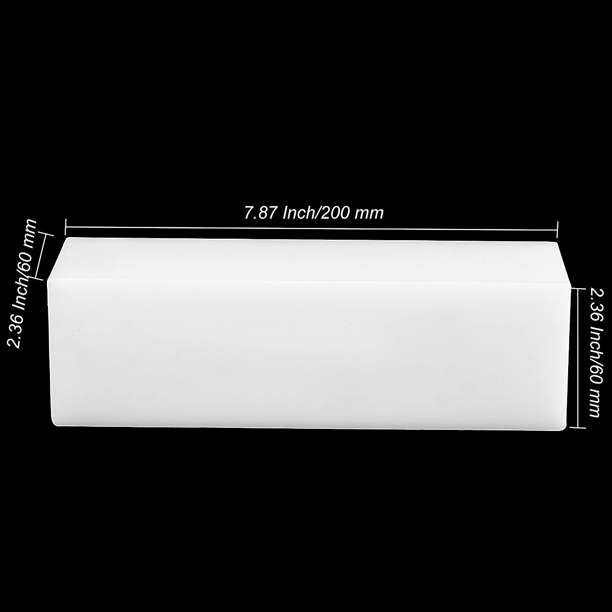 MUKCHAP Nylon Tapping Block, 2.4"x2.4"x7.9" Nylon Blocks Plastic Rectangular Solid Bar for Engineering, DIY Projects, Home Improvement, White