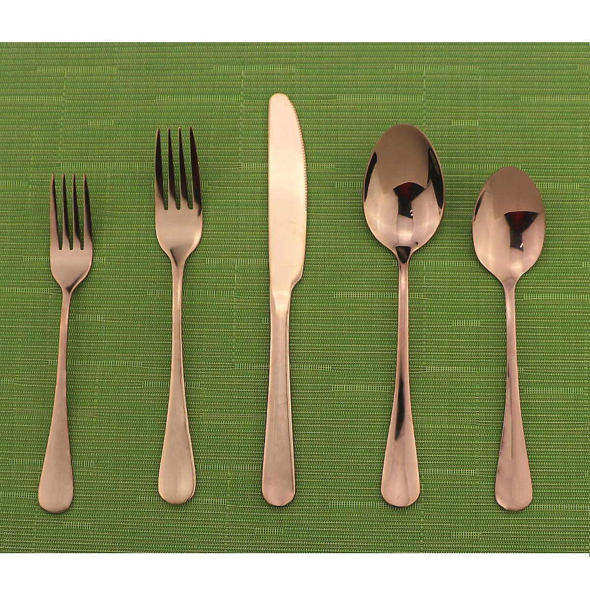 Gugrida 20-Piece Mirror Polished Rose Gold Reusable Utensils Vitalt Healthy & Eco-Friendly Stainless Steel Copper Flatware Tableware Dinnerware Set, Shiny Cutlery Knife Fork Spoon Set, Service for 4