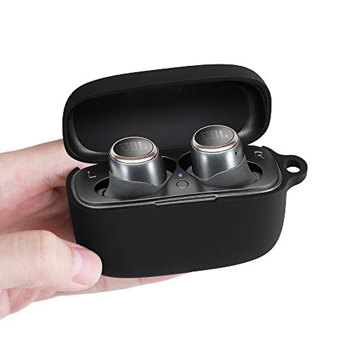 kwmobile Silicone Case Compatible with JBL Live 300TWS - Case Protective Cover for Headphones - Black