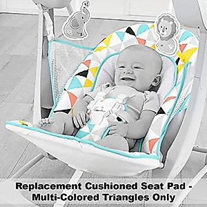 Replacement Part for Fisher-Price Deluxe Take Along Swing & Seat - DYH31 ~ Replacement Cushioned Seat Pad ~ Multi-Colored Triangles