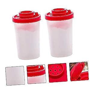 FELTECHELECTR Container 2pcs Shaker Plastic to Go Containers Clear Container Metal Container Seasoning Shaker Box Shaker Jar Empty Jar Portable Cellar Kitchen Supplies Containers Mini