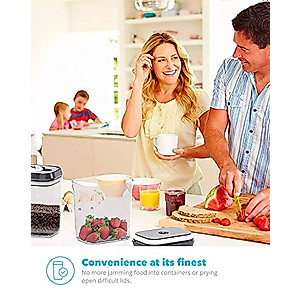 Zeppoli Air-Tight Food Storage Container Set | 5-Piece Set - Durable Plastic - BPA Free - Clear Plastic with Black Lids (2.0 qt/2.3 liters) (1.5 qt./1.7 liters) (0.9qt/1.0 liter) (0.35qt/ 0.38 liter)