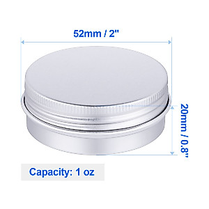 Petutu 30 Pack Tin Cans Screw Top Round Metal Lip Balm Tins Containers with Lids (1oz)