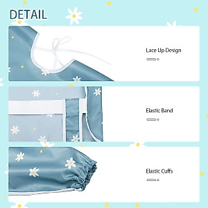 Little Dimsum Baby & Toddler Weaning Bib Coverall, Attaches to High chair, Waterproof Long Sleeve Feeding Smock Apron, Easy to Clean for Eating 6-36 Months (flower)