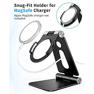 SUPERONE Stand for MagSafe Charger, Foldable Magsafe Charger Stand Aluminum Charging Dock Holder Cradle for iPhone 14 13 12 Pro/Max/Mini/Plus, [MagSafe Charger Not Included]