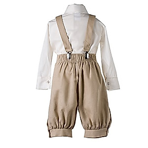 Tuxgear Boys Tan Linen Knickerbocker 5 Piece Set, Toddler 3