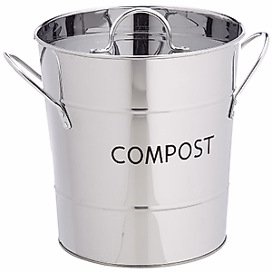 Stainless Steel Kitchen COMPOST Bin - removable inner bucket - by Eddingtons