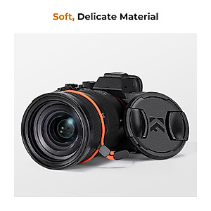 K&F Concept 77mm Lens Cap, 9-in-1 Center Pinch Lens Cover + Anti-Loss Keeper Leash + Microfiber Cleaning Cloth Kits Compatible with Nikon, Canon, Sony, Fujifilm Camera Lenses