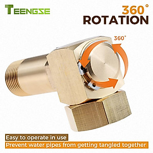 TEENGSE Hose Reel Swivel Fittings, Brass Garden Hose Adapter, Swivel Hose Reel Replacement Parts for Garden Hose Reel Cart