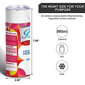 TUMBTU Be Gone 20oz Skinny Tumblers Cup Coffee Mug with Lid Funny Party Cup Reusable Insulated Stainless Steel for Hot & Cold Drinks Tea Cup Iced Coffee Travel Mug, Red - 1 Count (Pack of 1)