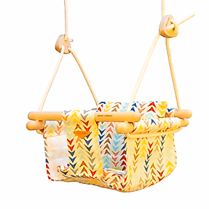 Hanging Baby Swing Outdoor Baby Swing for Infants Hanging Swing Chair for Baby Outdoor Canvas Toddler Swing Indoor Outdoor for Outside Tree Backyard Indoor Baby Swing Hammock