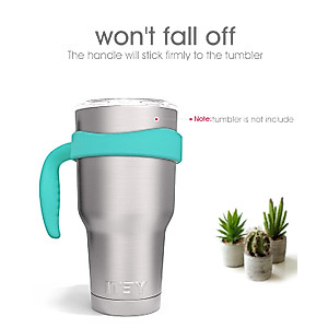 Fking Tumbler Handle for Yeti 30 oz Rambler Cup, Reaplacment Holder Grip for Rtic Mug, Sic, Ozark Trail and more Tumbler Mugs, BPA FREE (Aqua)