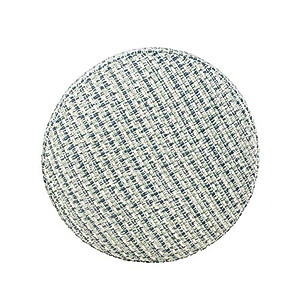 LR Home Interwoven Coastal Delight Indoor Outdoor Pouf, Blue/Green/White, 20" x 20" x 20"