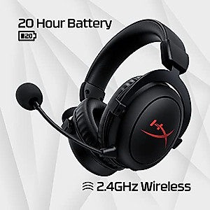 HyperX Cloud Core – Wireless Gaming Headset for PC, DTS Headphone:X Spatial Audio, Memory Foam Ear Pads, Durable Aluminum Frame, Detachable Noise Cancelling Microphone,Black