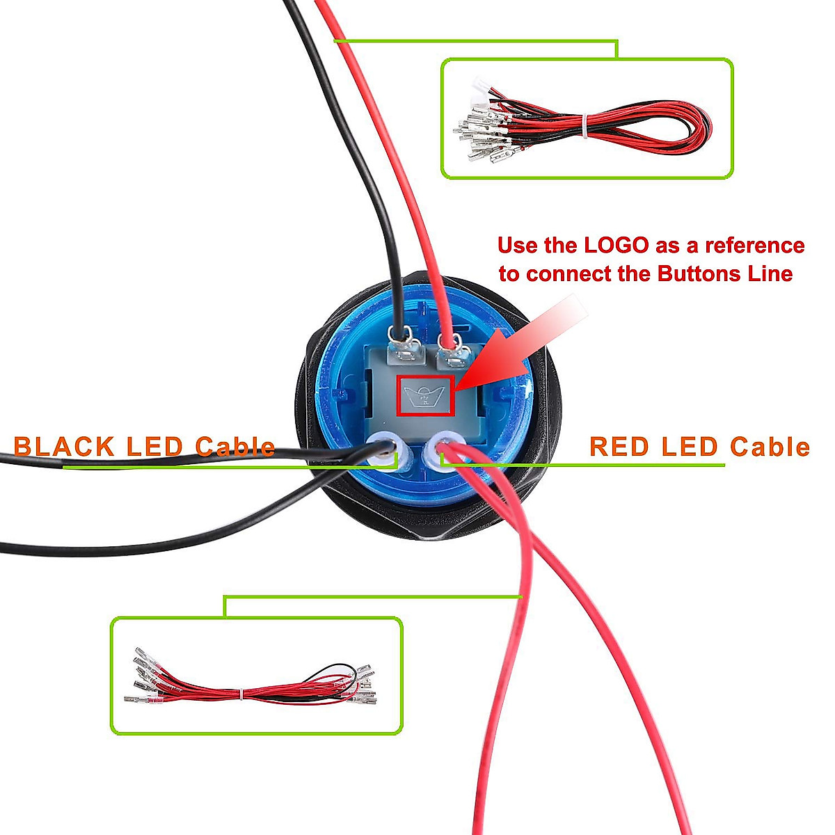 Avisiri 1 Player Arcade Buttons Joystick DIY Kit Parts Include 1x Ellipse Balltop Handle Stick 10x LED Arcade Button 1x USB Encoder Controller for PC MAME Raspberry Pi Windows (White)