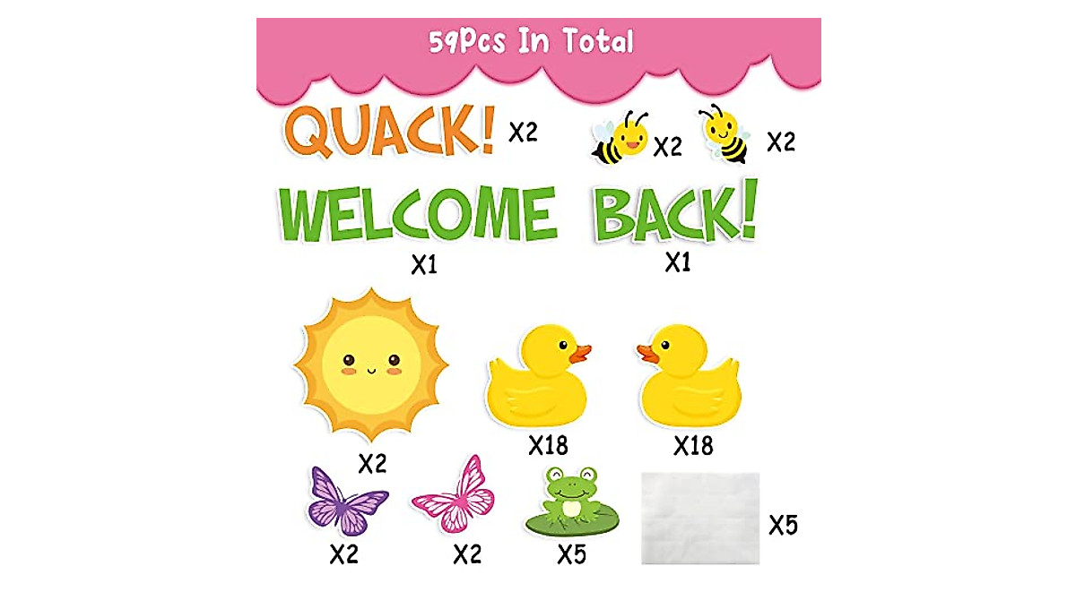 59Pcs Duck Bulletin Board Cutouts for Classroom Decor
