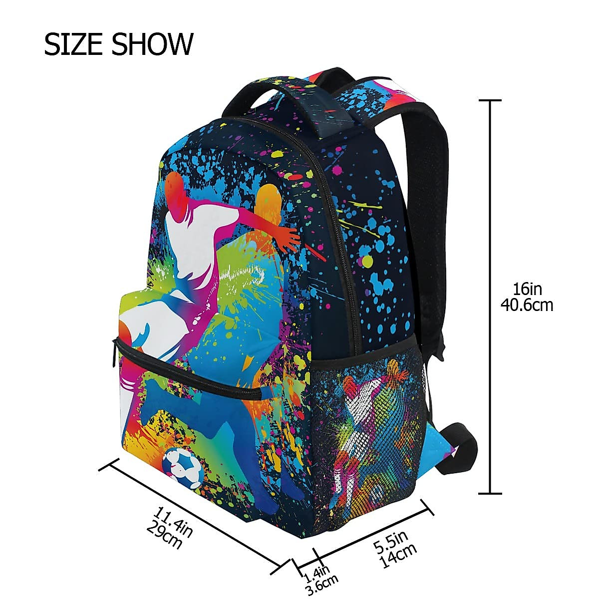 ZOEO Boys Soccer Backpack Navy Balls Player Backpacks 3-5th Grade School Bookbags