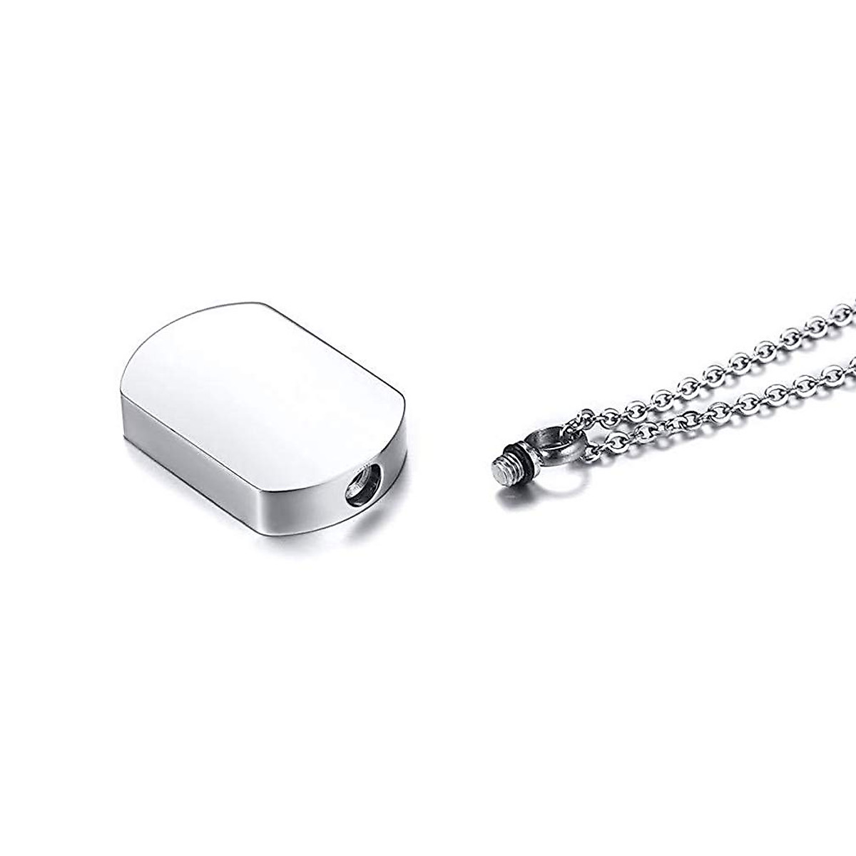 HQ Stainless Steel Cremation Jewelry Urn Necklace with Olive Branch Urn Pendant Memorial Keepsake Ashes Holder Square Pendant (Papa)