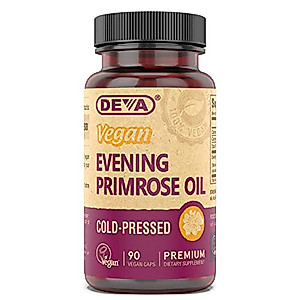 DEVA Vegan Evening Primrose Oil, Cold-pressed, Unrefined, 90 Capsules, 1-Pack