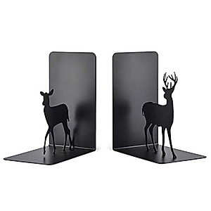 Decorative Metal Deer Bookends, Bookends for Shelves, Book Holders, Book Shelf Organizer, Desk Organizer, Heavy Duty Non-Skid Bookends, Living Room Decor, Home Decor, Creative Gift
