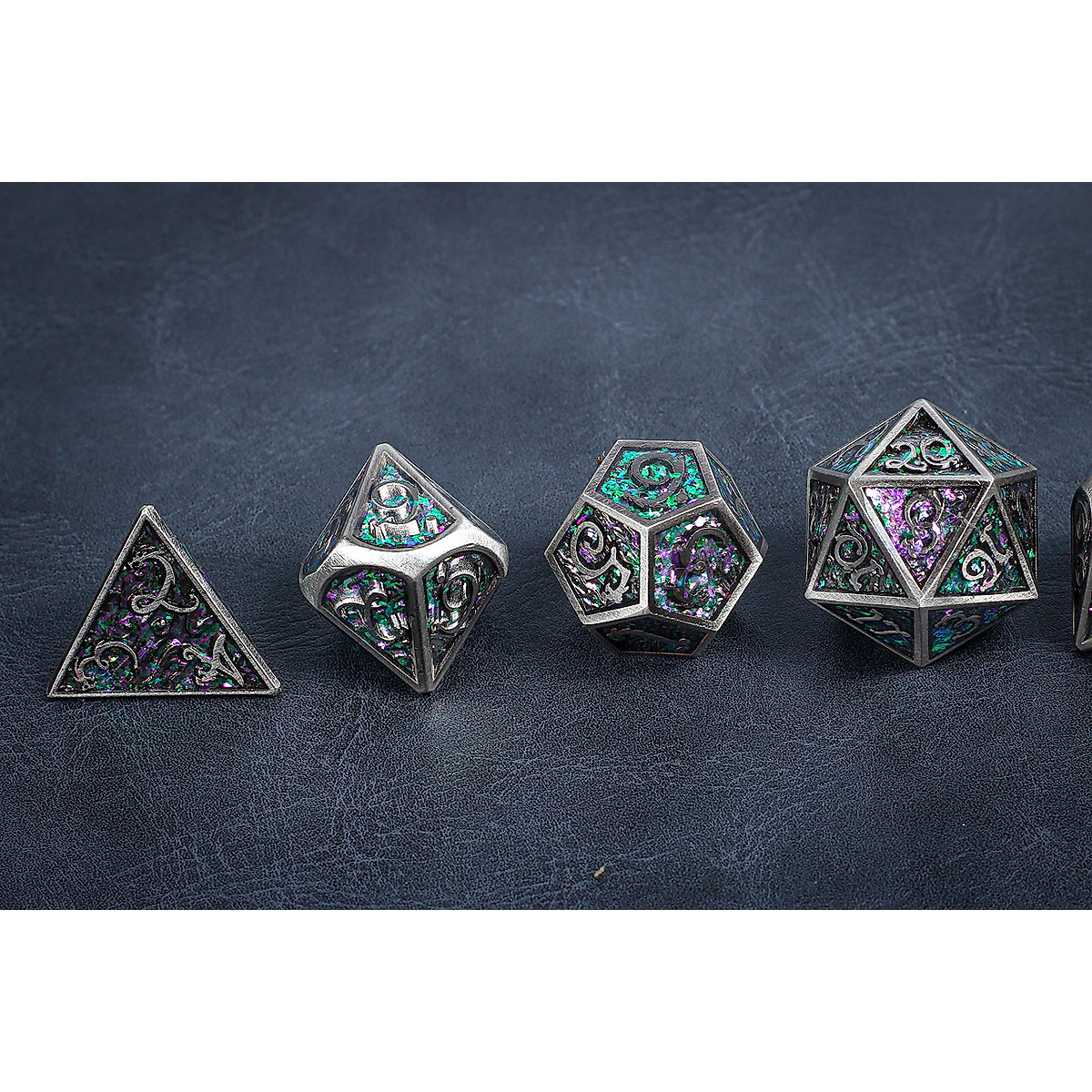 Mystical Forest of Elf DND Metal Dice Set for Dungeons and Dragons Gifts, D&D, D and D, Pathfinder, Accessories, D20, Polyhedral, Resin Dice, Metal, Dice Tray, Tower, Bag, Box