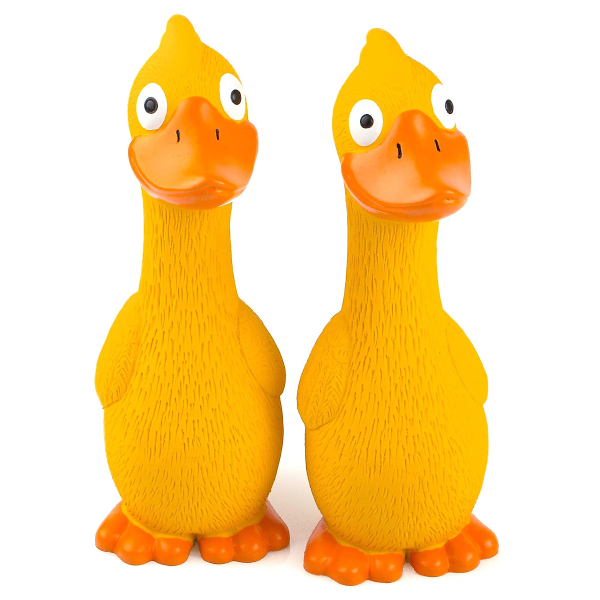 CHIWAVA 2 Pack 7.9 Inch Squeak Latex Dog Toy Yellow Duck Interactive Play for Small Medium Dogs