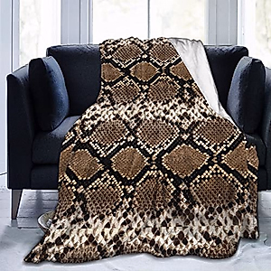 Snake Skin Blanket Air Conditioning Blanket Blanket Soft, Cool Throw Blanket Flannel Animal Blanket(80"x60")