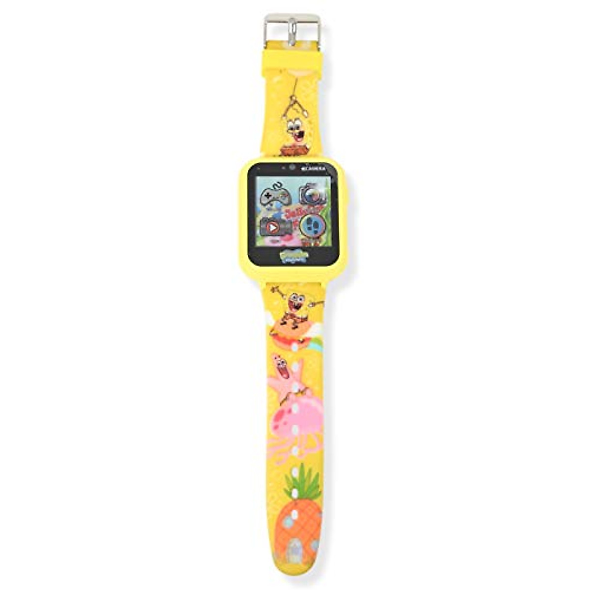 Accutime Kids Nickelodeon Spongebob Squarepants Yellow Educational Learning Touchscreen Smart Watch Toy for Boys, Girls, Toddlers - Selfie Cam, Games, Alarm, Calculator (Model: SGB4090AZ)