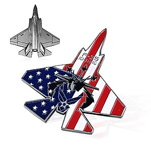 US Air Force Challenge Coin Colorized F-35 Lightning II Fighter Jet Military Coin for Airman