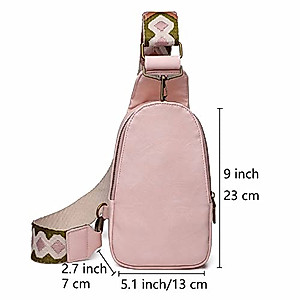 Baolab Women Chest Bag Sling Bag Small Crossbody PU Leather Satchel Daypack for Lady Shopping Travel Fashion Shoulder Strap (Brown)